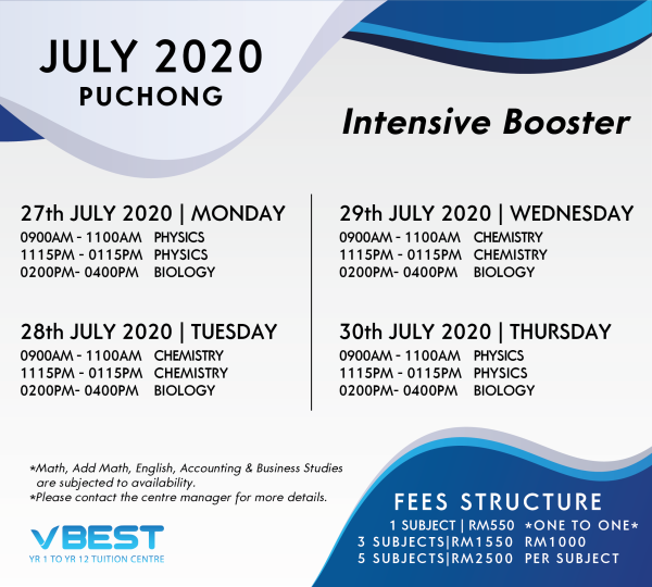 igcse Intensive class time table PC-01 - VBest Tuition Centre